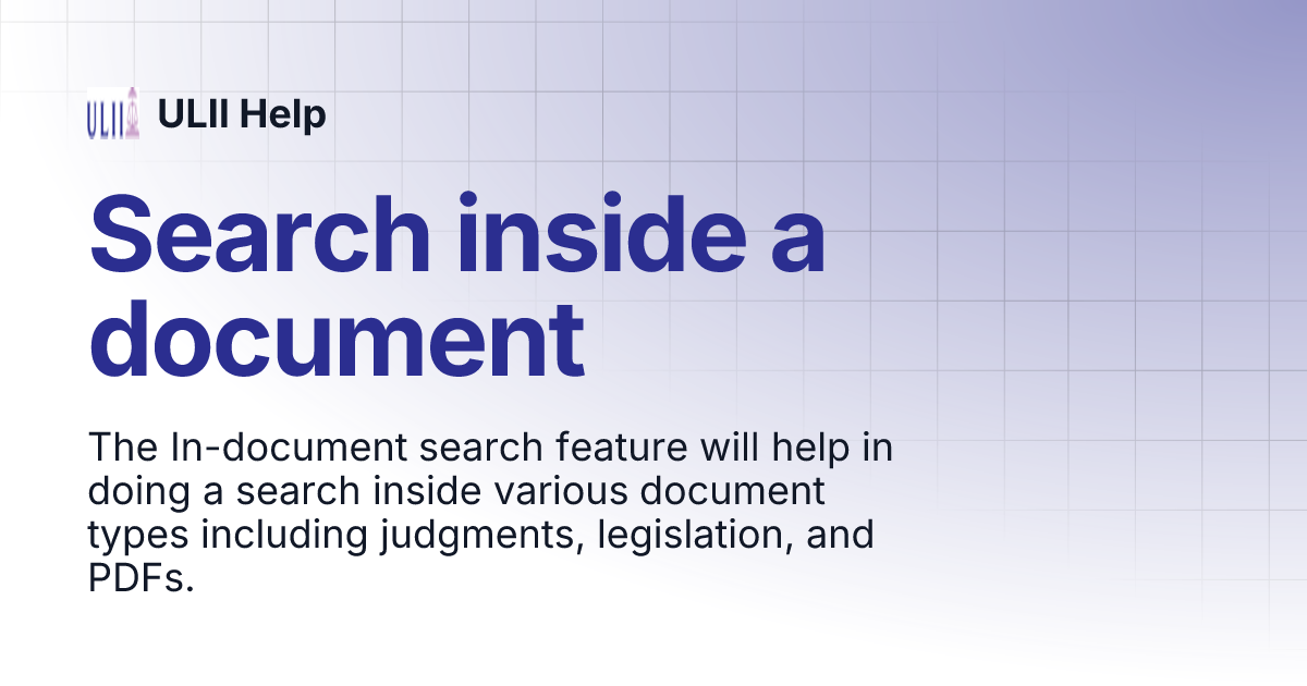 Search inside a document | ULII Help
